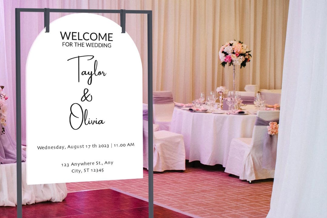 Custom Printed Wedding Sign Board Curved | Personalised Engagement ...