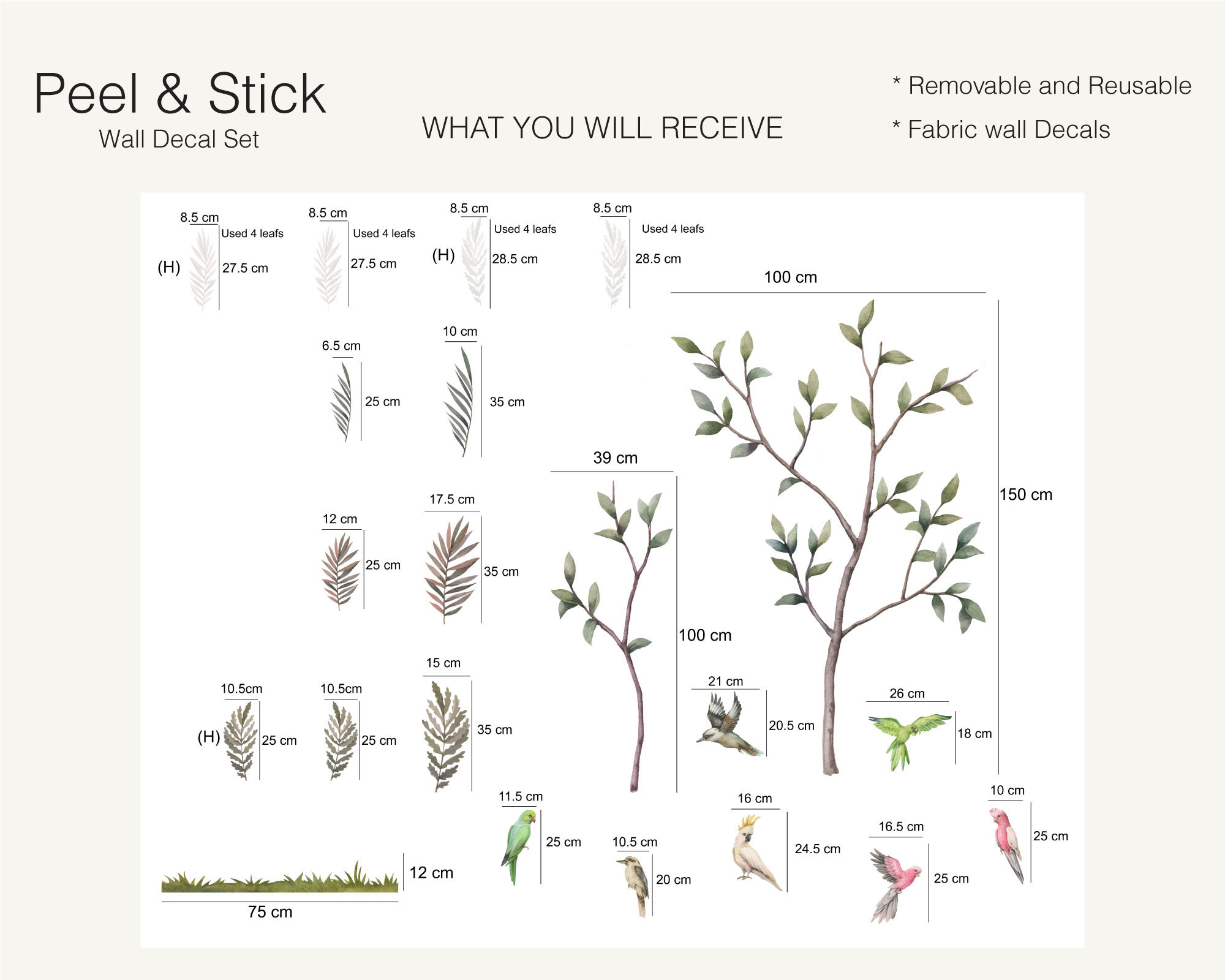 Australian Birds on the Tree Wall Decals - Etsy Australia