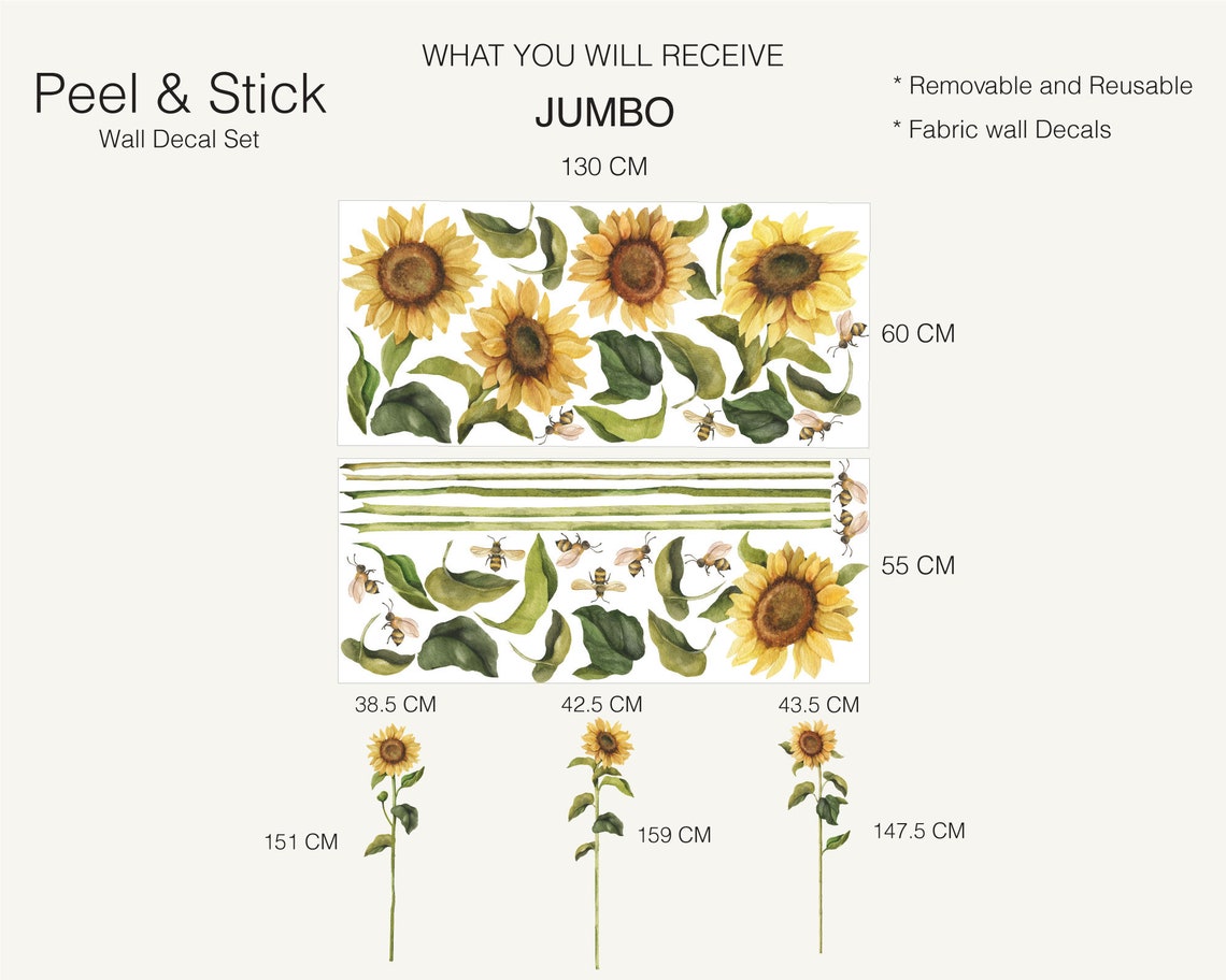 Sunflower Wall Decals - Etsy