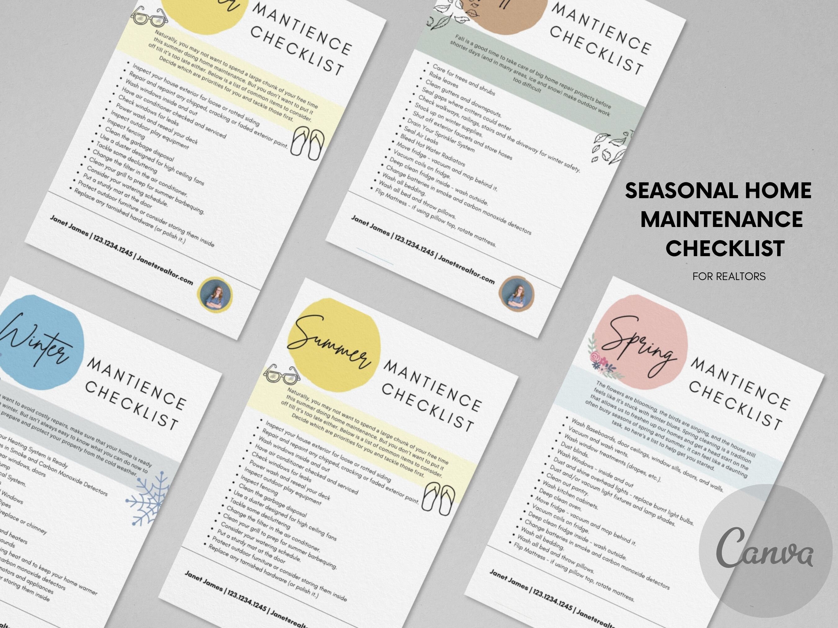Quarterly Home Maintenance Checklist Real Estate Flyer - Etsy