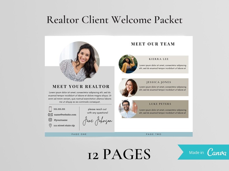 Real Estate Agent Client Welcome Packet Real Estate Template | Etsy