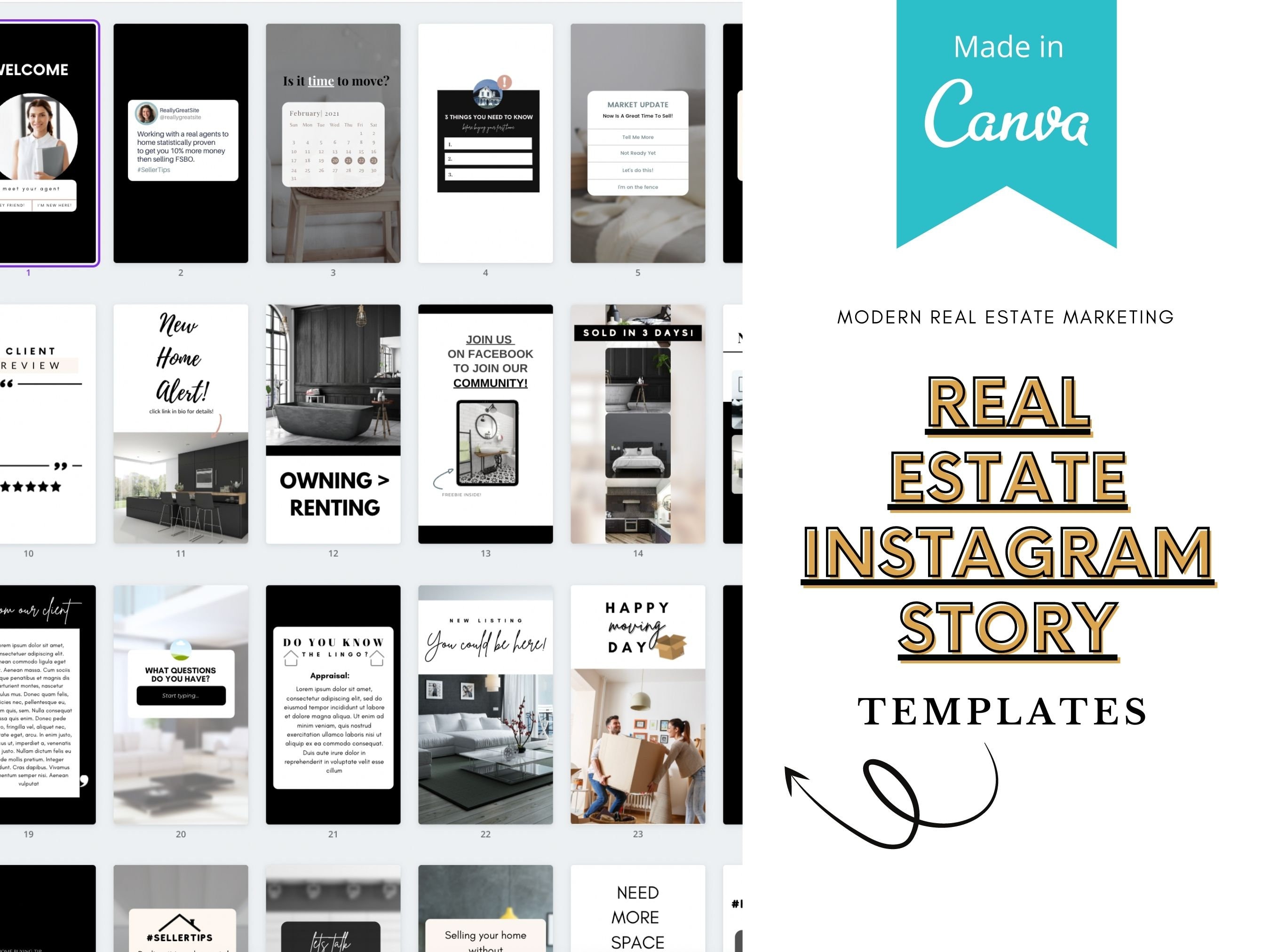 50 Real Estate Instagram Story Templates Real Estate Etsy Canada