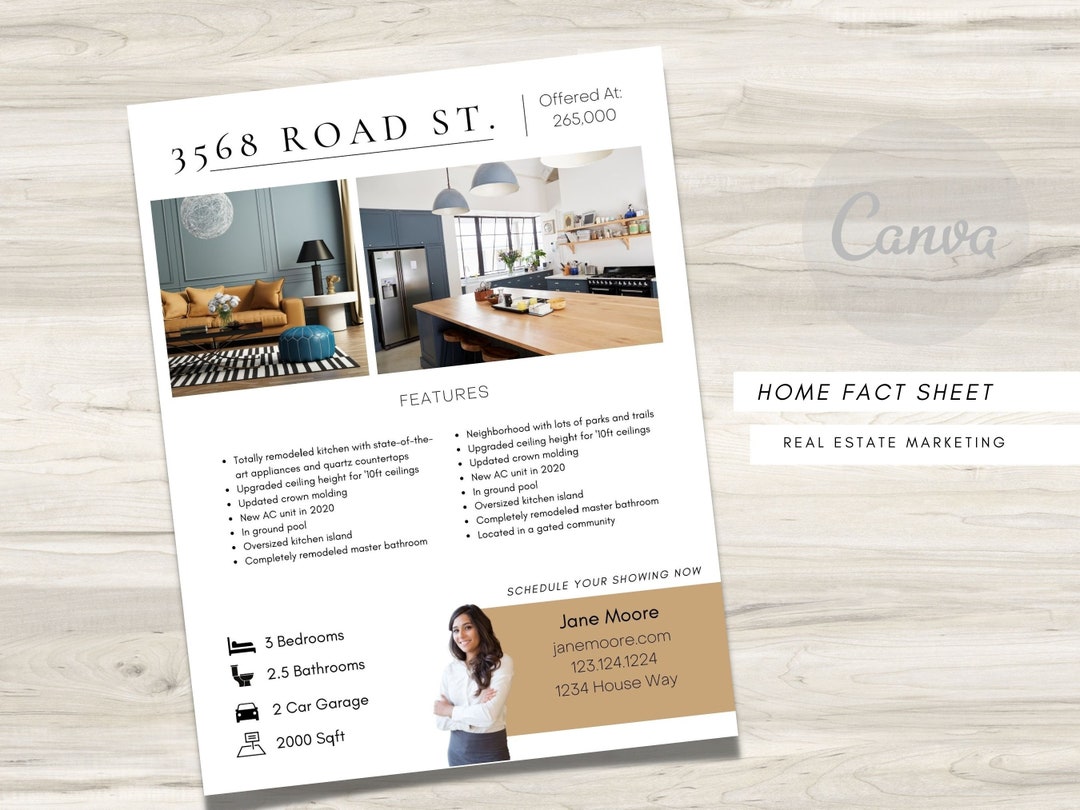 Home Feature Flyer Just Listed Flyer Open House Flyer Real - Etsy