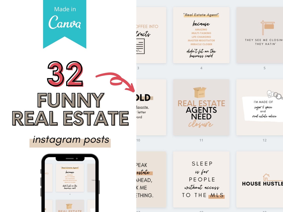 Funny Real Estate Posts Real Estate Agent Instagram - Etsy