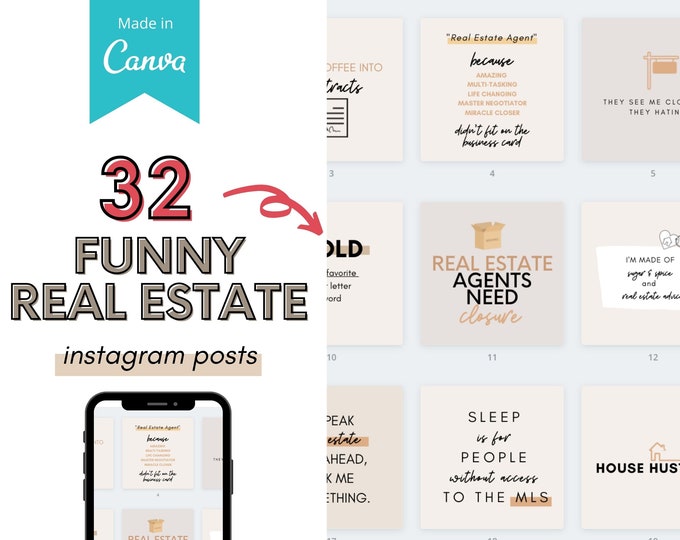 Funny Real Estate Posts | Real Estate Agent Instagram Templates | Real ...