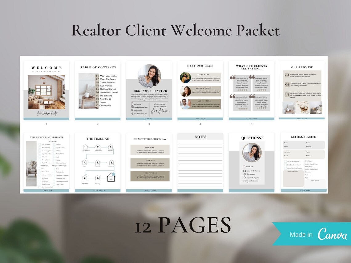 Real Estate Agent Client Welcome Packet Real Estate Template | Etsy