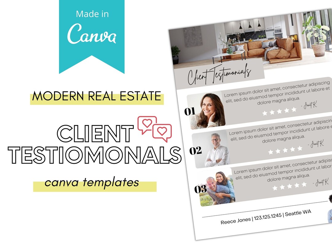 Real Estate Testimonials Flyer, Real Estate Client Reviews, Real Estate ...