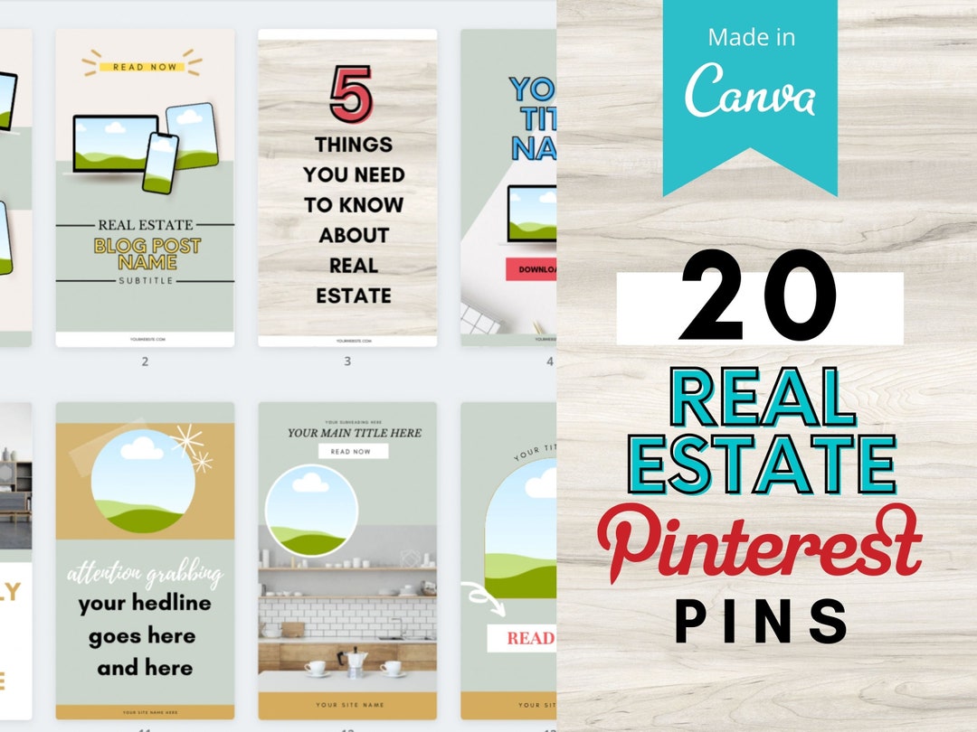 20 Real Estate Pinterest Templates Realtor Pinterest Realtor - Etsy
