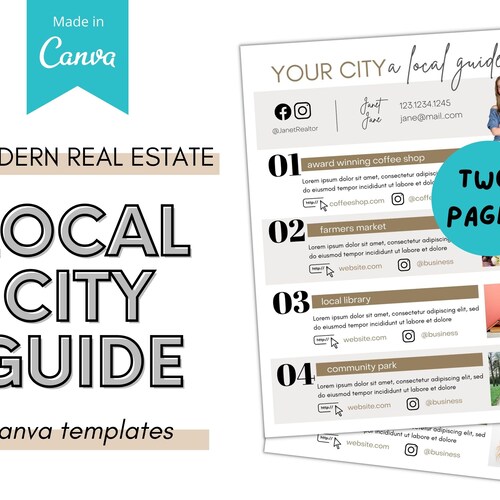 Real Estate Local Guide Flyer Template. Luxury Local Scene. - Etsy