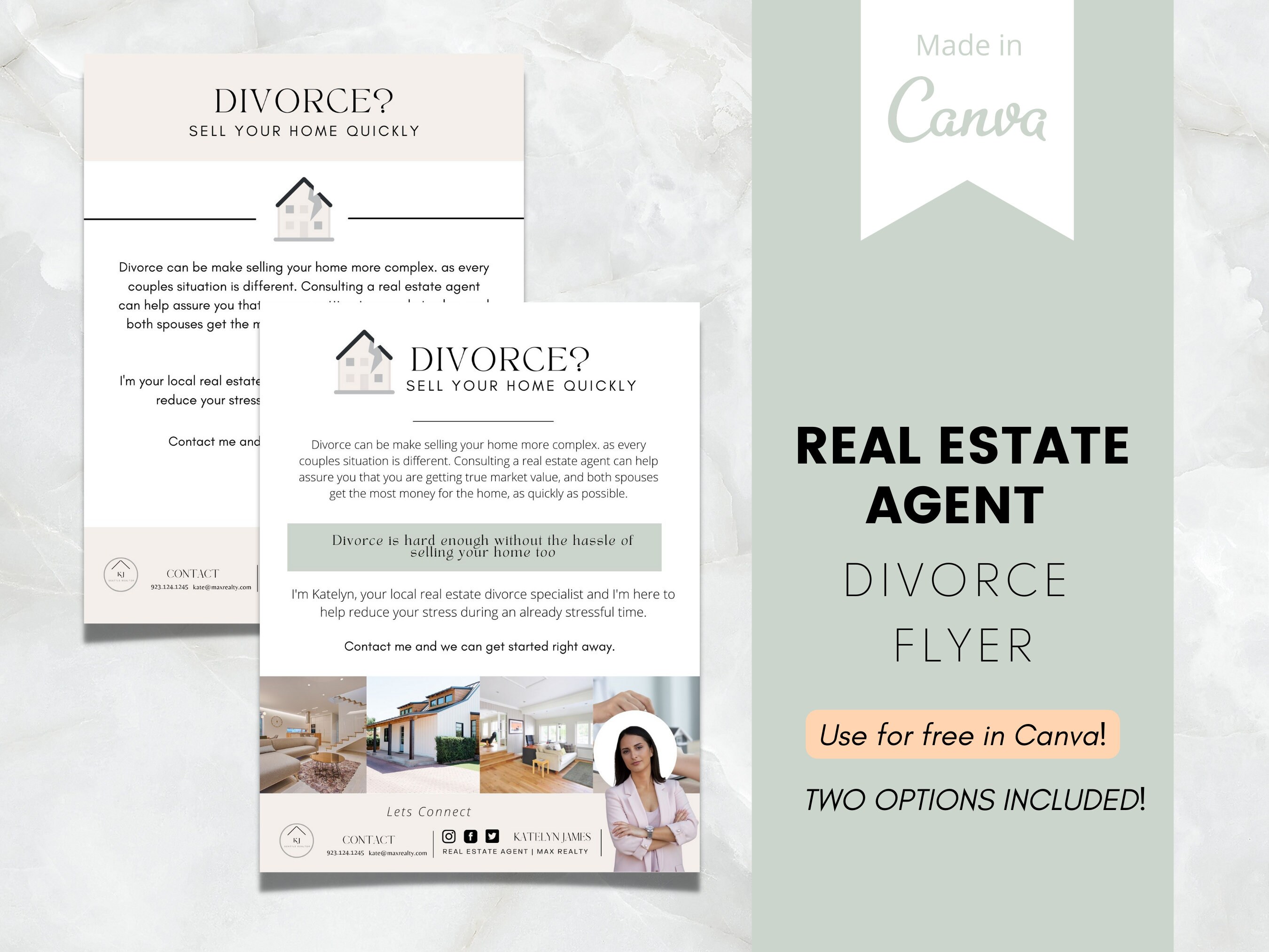 DIVORCE Real Estate Flyer / Canva Realtor Templates / Real - Etsy