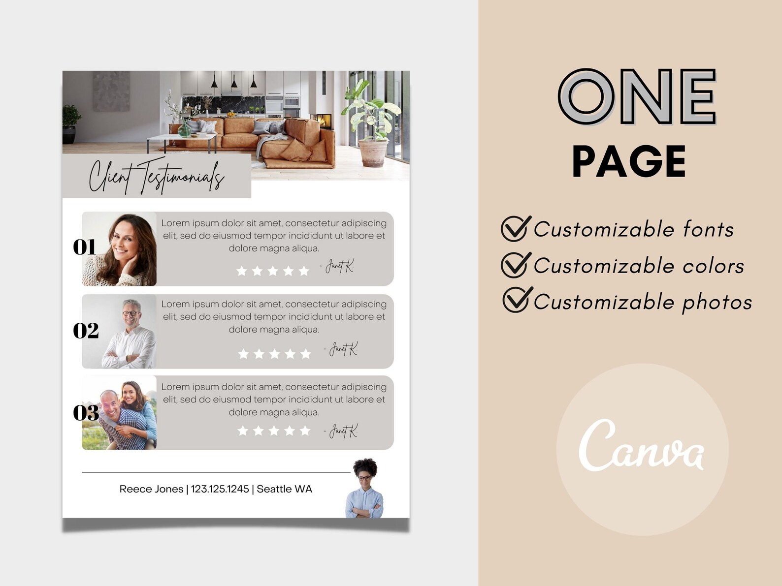 Real Estate Testimonials Flyer Real Estate Client Reviews - Etsy