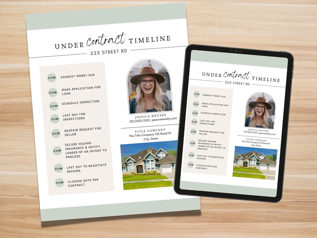 Under Contract Checklist for Realtors, Real Estate Template, Real ...