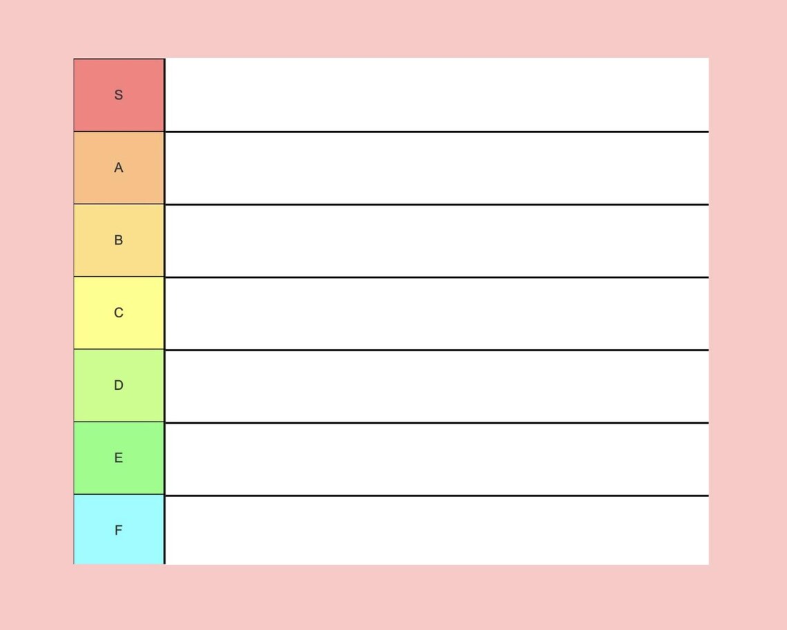 Printable Tier List - Etsy