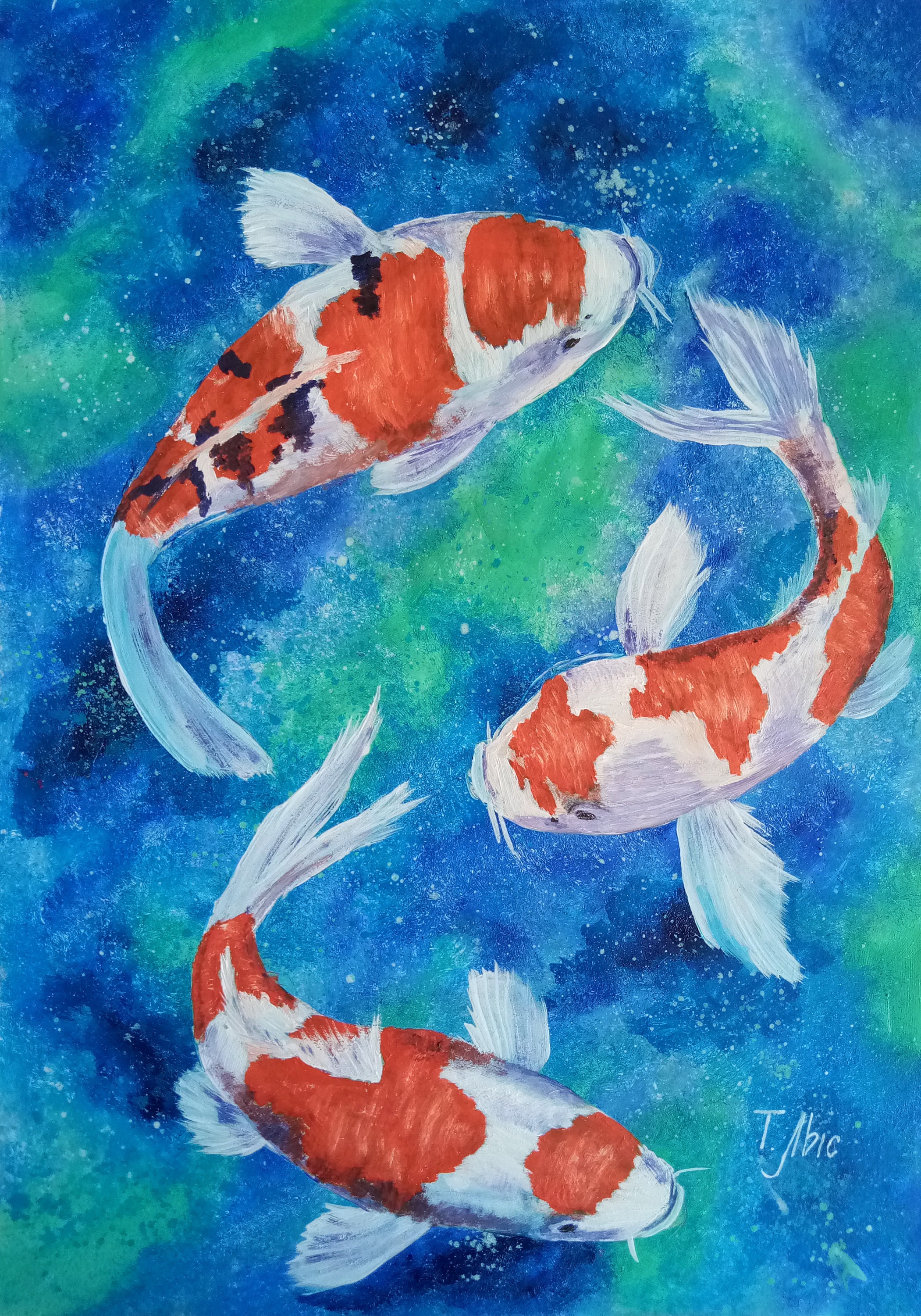 Koi Fish Pond Painting