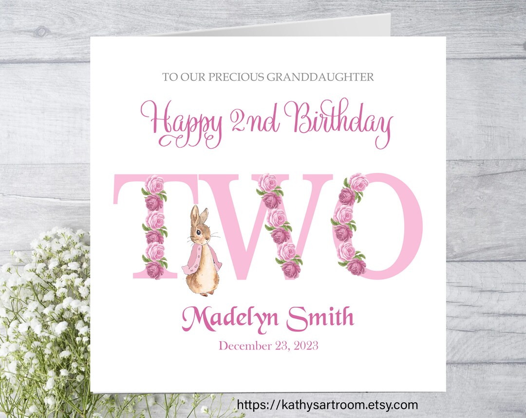 Granddaughter 2nd Birthday Card Goddaughter 2nd Birthday Etsy