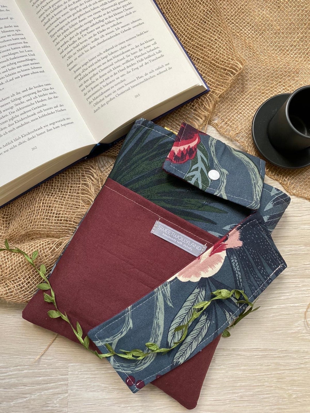 Set Book Cover Fabric Book Cover With Canvas Book Bag Padded Book Bag ...