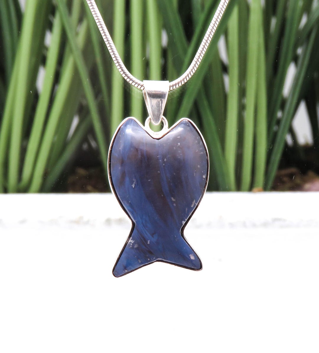 Pioneer Swirl (leland Blue) Fish Pendant Sterling Silver - Etsy