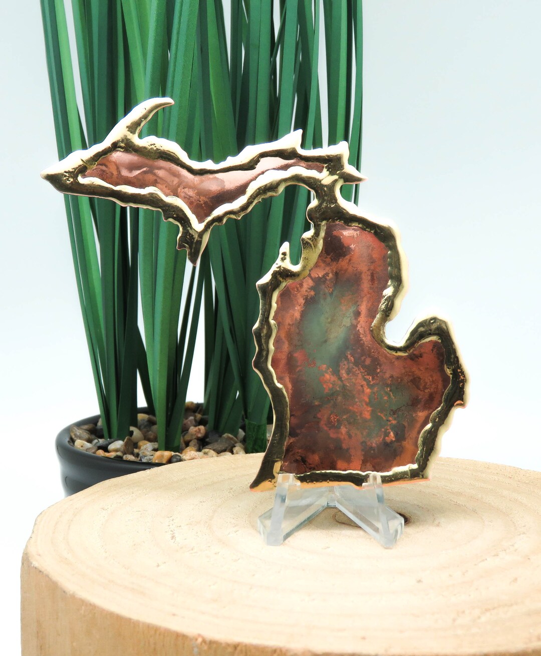 Copper Michigan Shaped Magnet - Upper & Lower Peninsula - Etsy