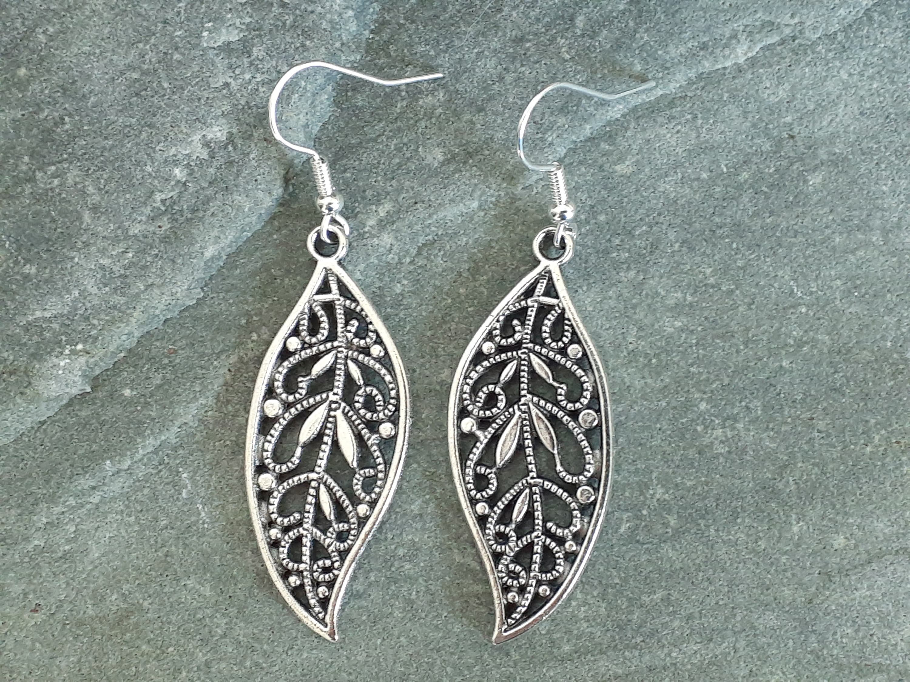 Filigree Leaf Earrings, Nature, Trees, Plants - Etsy