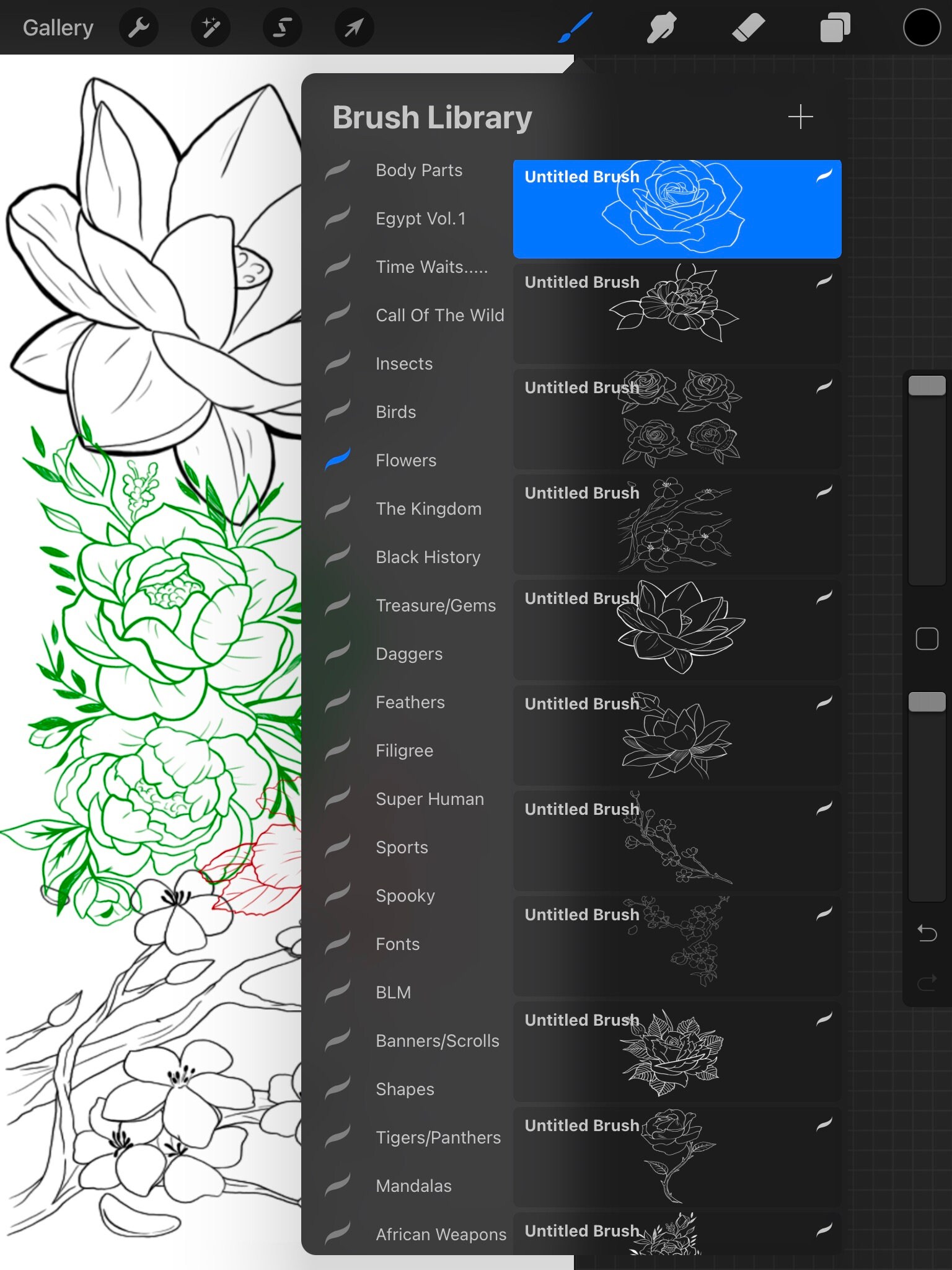 Flowers procreate Brush Set - Etsy