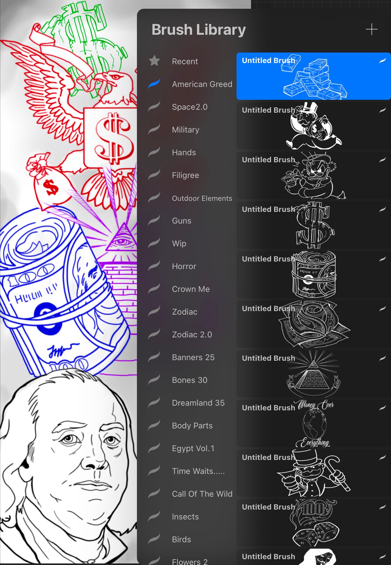 American Greed! NEW! Procreate Brush Set iPad iPhone - Etsy
