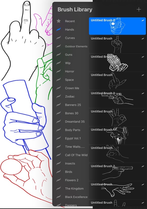 Procreate Brush Set hands Digital Download Ipad and Iphone - Etsy