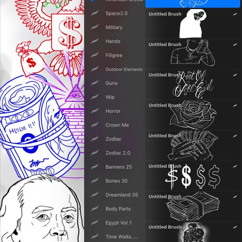 American Greed NEW Procreate Brush Set Ipad Iphone - Etsy