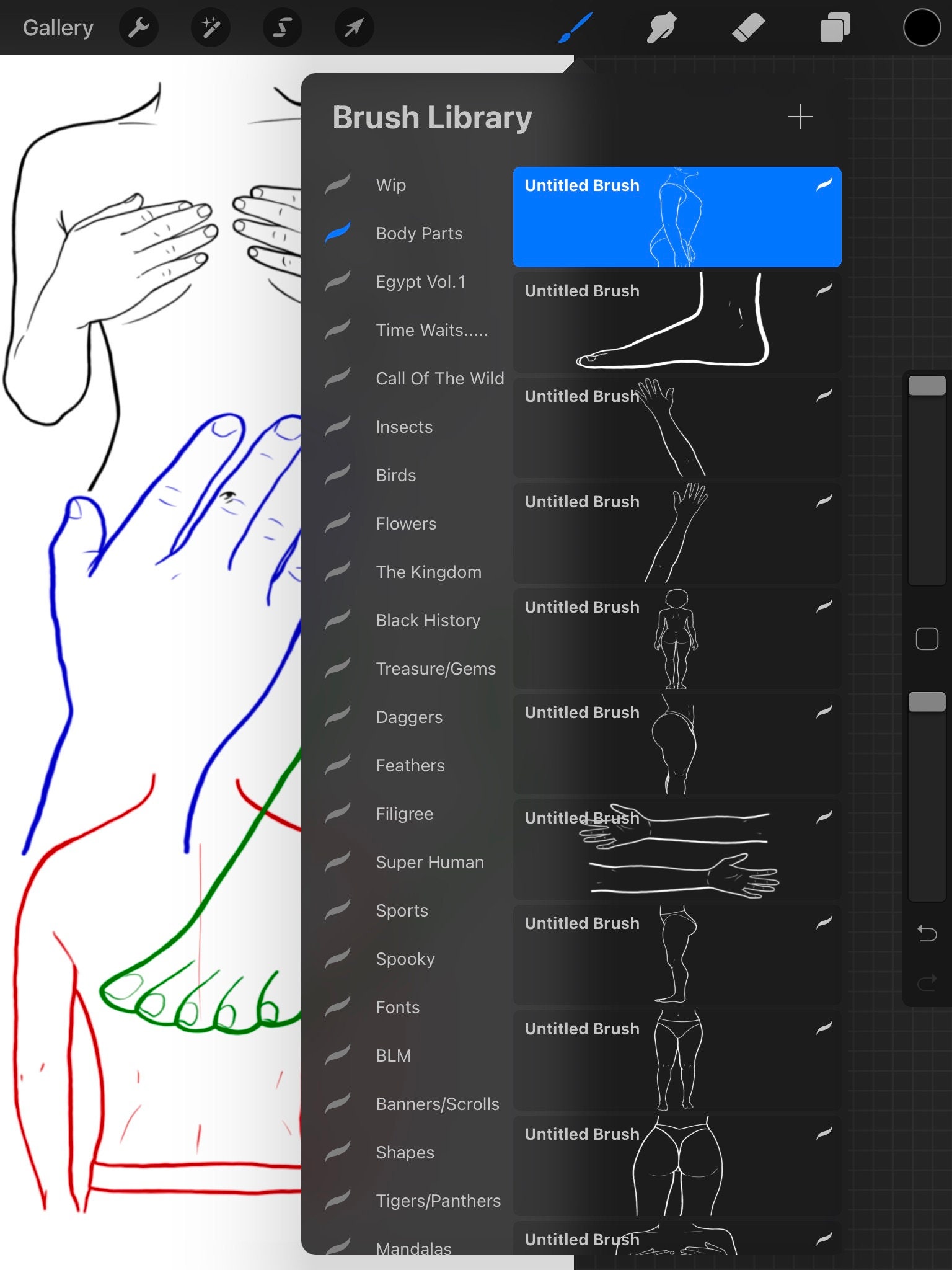Body Parts (procreate Brush Set) - Etsy