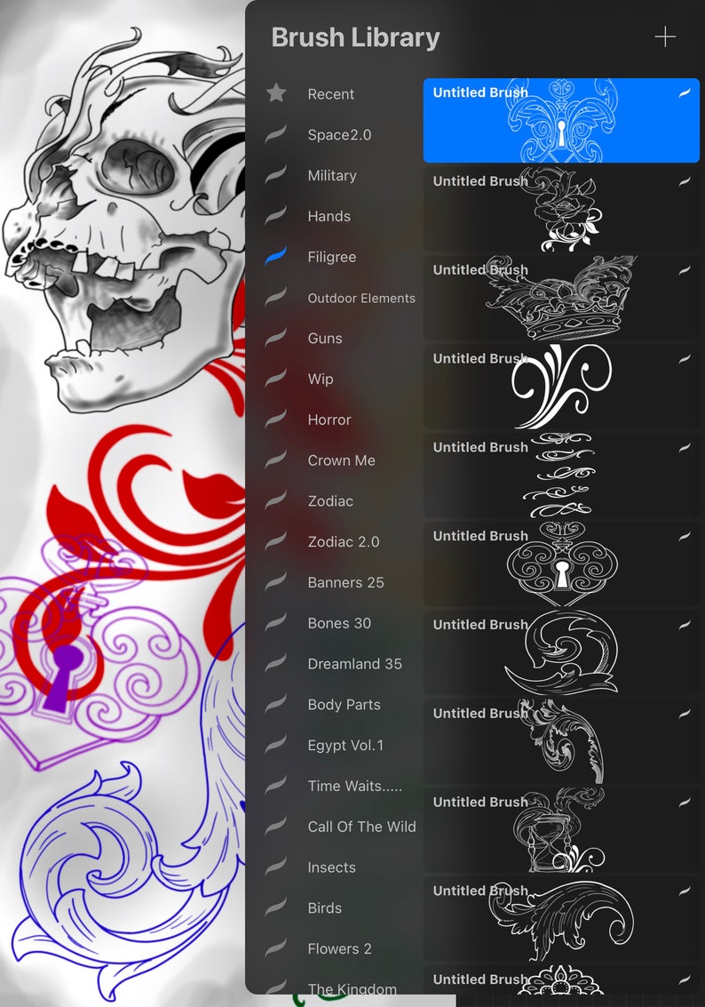 NEW” Filigree Procreate Brush Set! iPad iPhone - Etsy