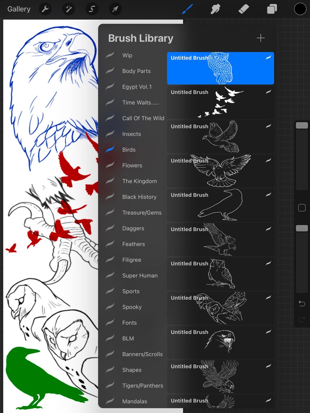 Birds (procreate Brush Set) - Etsy