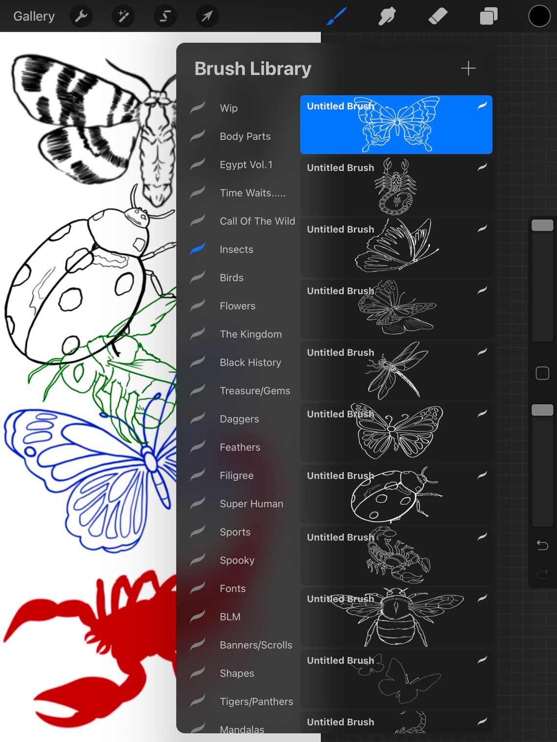 Insects (procreate Brush Set) - Etsy