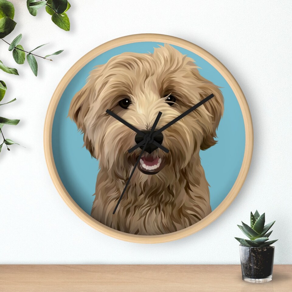 Custom Dog Wall Clock, Personalized Pet Clock, Custom Art sold by ...