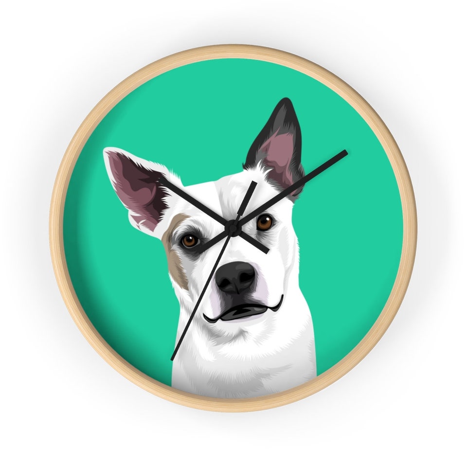 Custom Dog Wall Clock, Personalized Pet Clock, Custom Art sold by ...