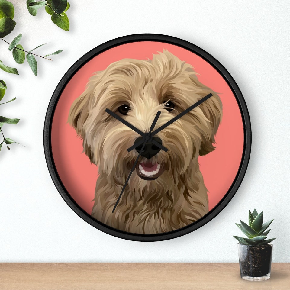 Custom Dog Wall Clock, Personalized Pet Clock, Custom Art sold by ...