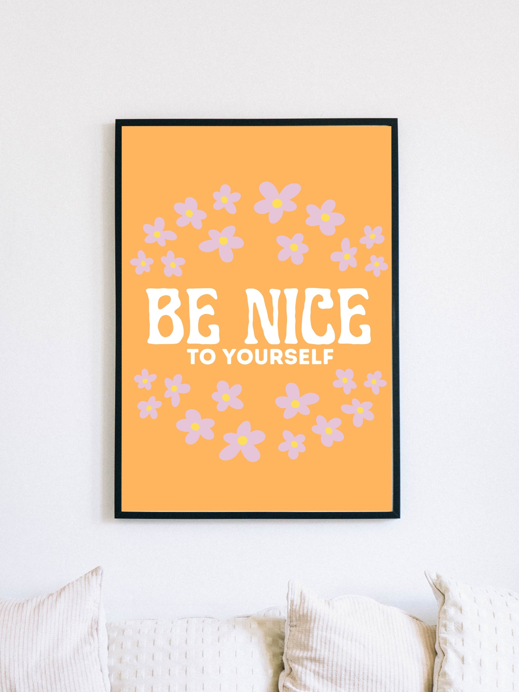 Be Nice to Yourself II - Retro Floral Art Print (digital Download) - Etsy