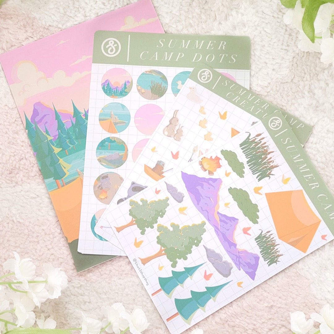 Summer Camp Bundle sticker Sheets Art Print - Etsy
