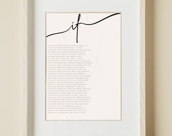 IF by Rudyard Kipling Print | Word Wall Art, Typography Wall Art, Wall ...