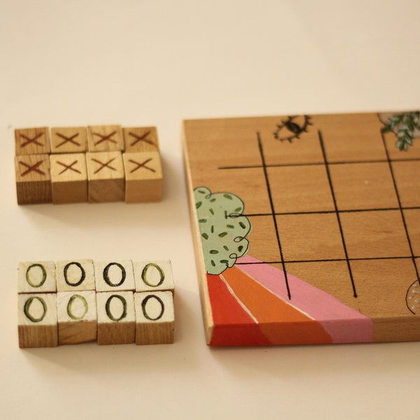 White Tic Tac Toe Table Game - Etsy