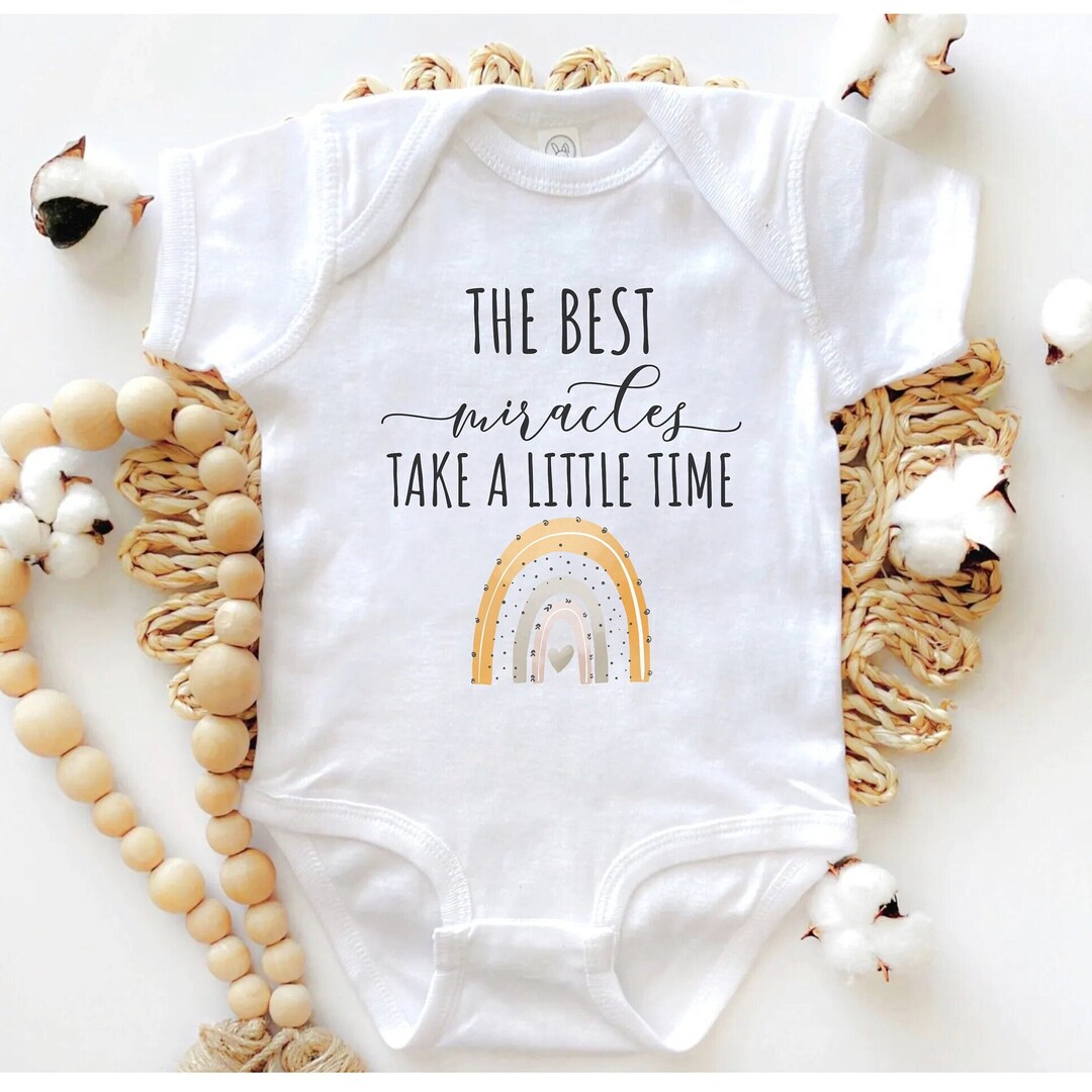 IVF Baby Bodysuit,the Best Miracles Take a Little Time Baby Clothing ...