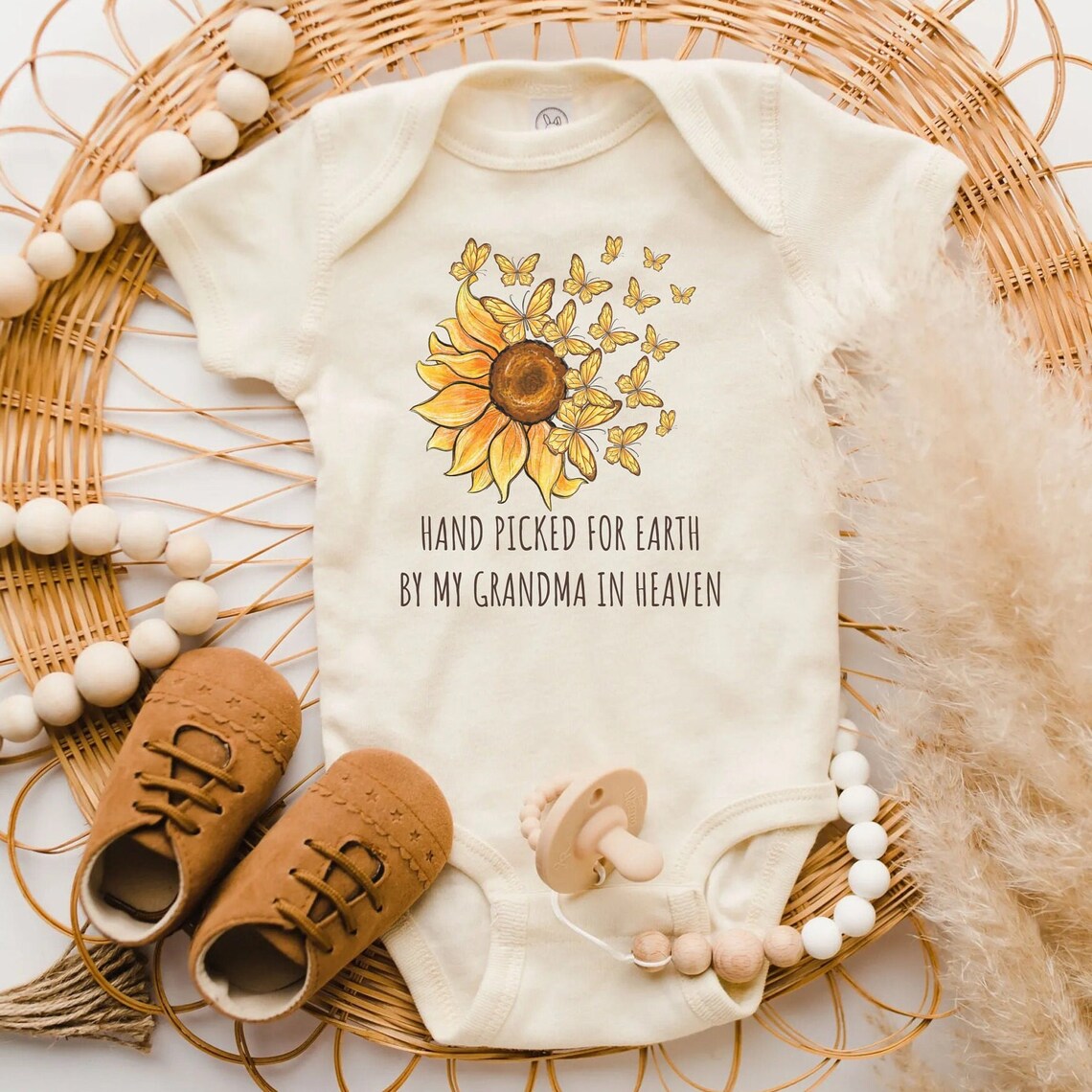 Hand Picked for Earth by My custom Name in Heaven Baby Bodysuit,new ...
