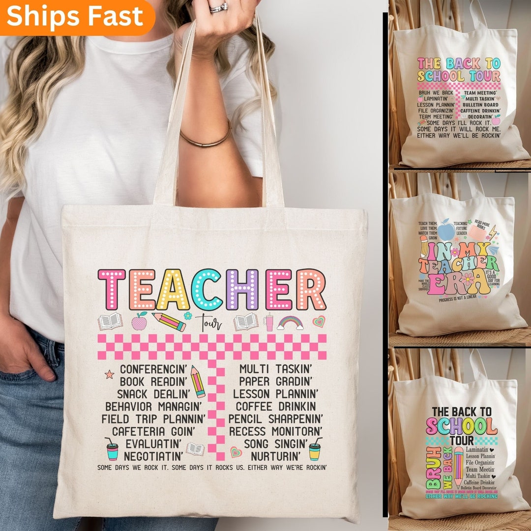 Teacher Tote Bag, Back to School Teacher Tote Bag, Teacher Appreciation ...