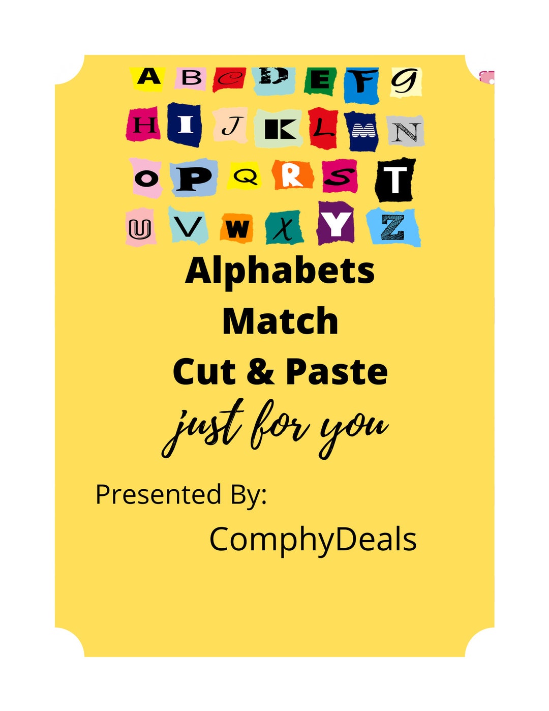 Printable Alphabet Match - Cut and Paste | Instant Download | 8.5x11 ...