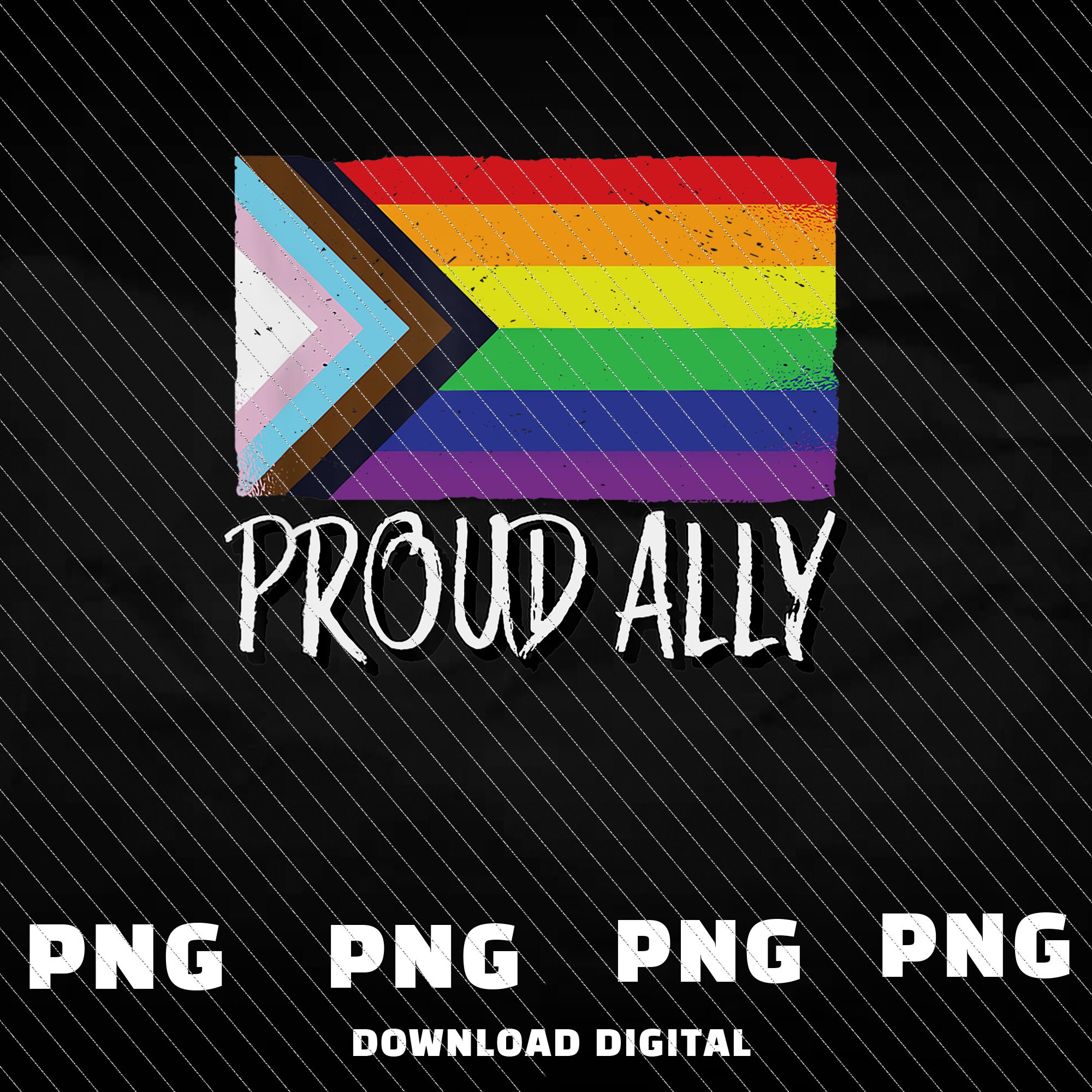 Proud Ally Pride Month Lgbtq Black Pride Flag Png Gay Pride Etsy