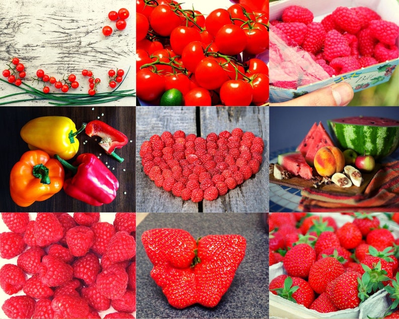 Bright Healthy Food Collage, Fruits and Vegetables Poster, Kitchen ...