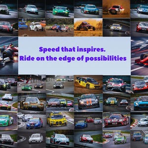Immerse Yourself in the World of Speed! A Collage of 50 Photos of ...