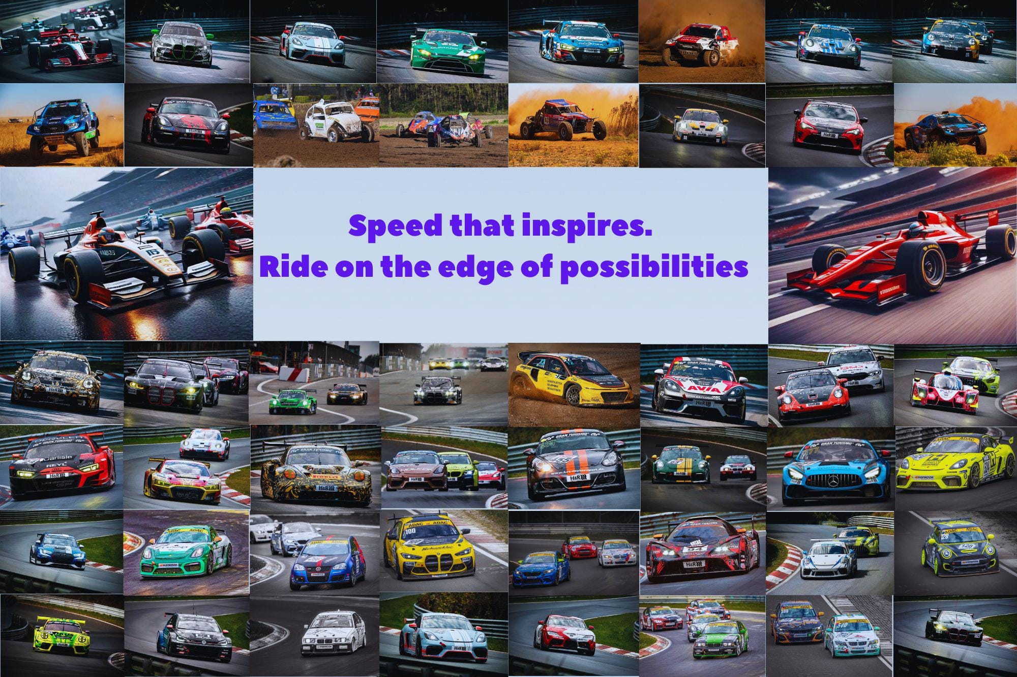 Immerse Yourself in the World of Speed! A Collage of 50 Photos of ...