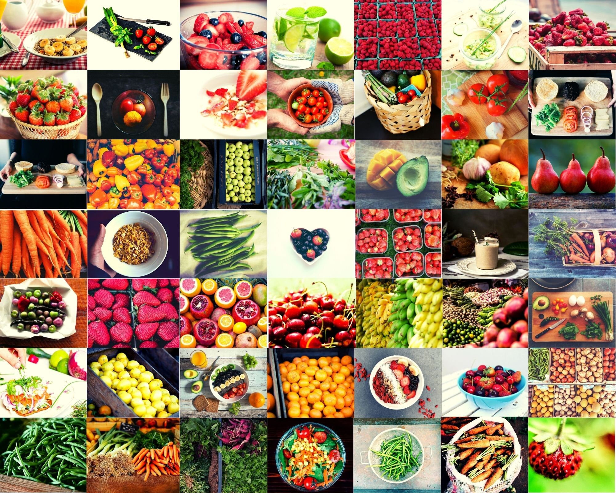 Wall Collage Kit to Kitchen, Healthy Food Collage Kit Wall Decor ...