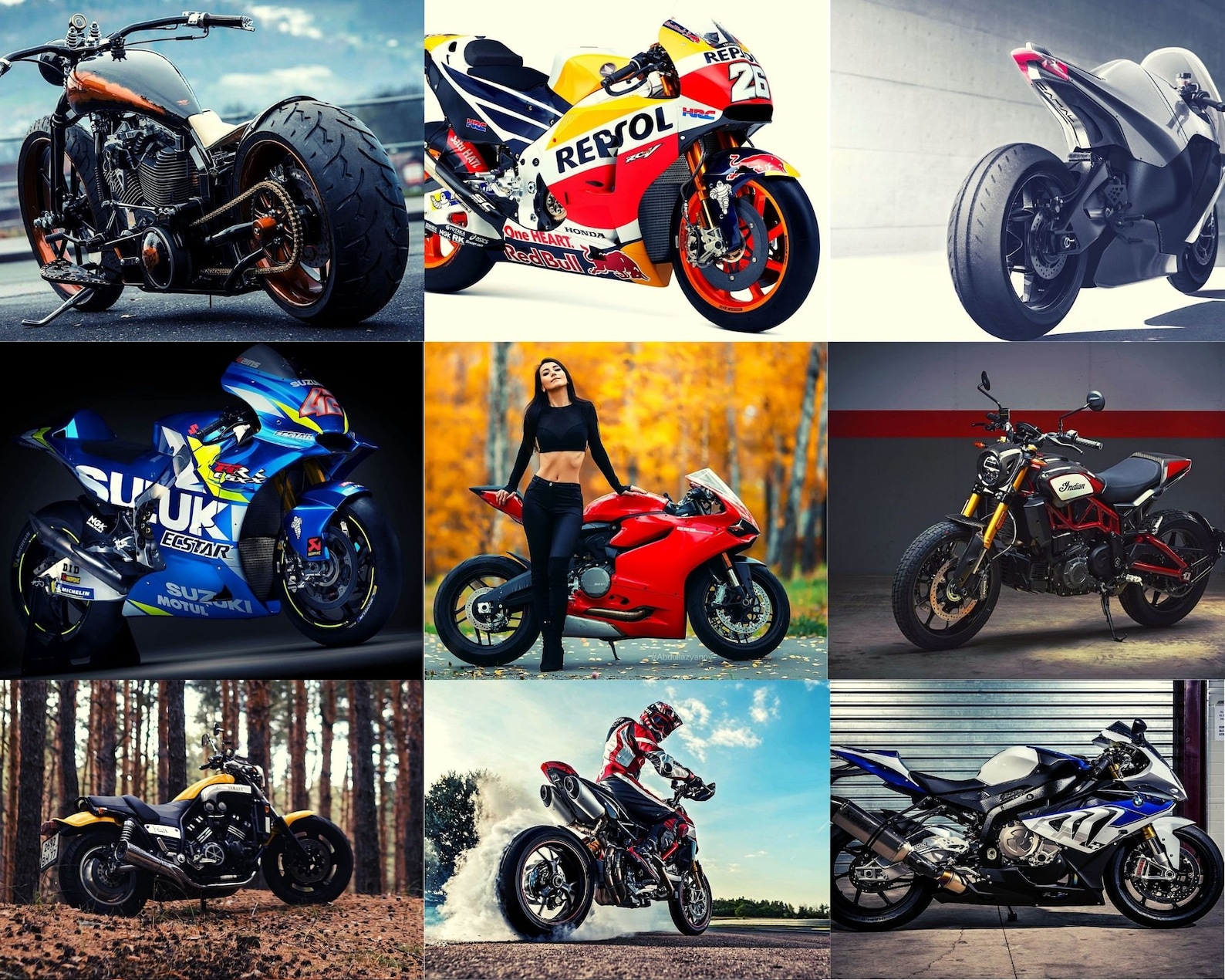 Biker Photo Collage, Motorcycles Photo Wallpaper, Gift for Bikers ...