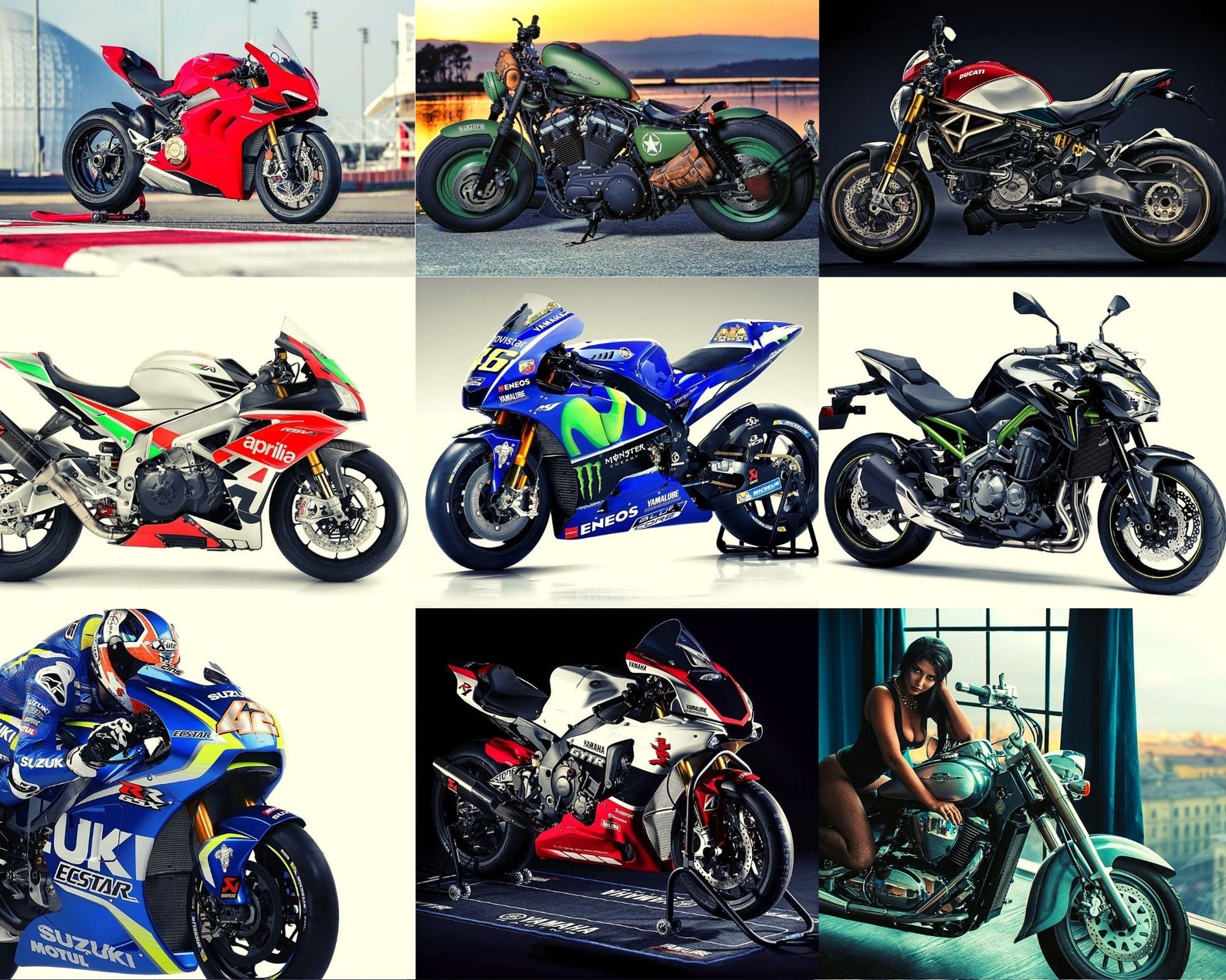Biker Photo Collage, Motorcycles Photo Wallpaper, Gift for Bikers ...