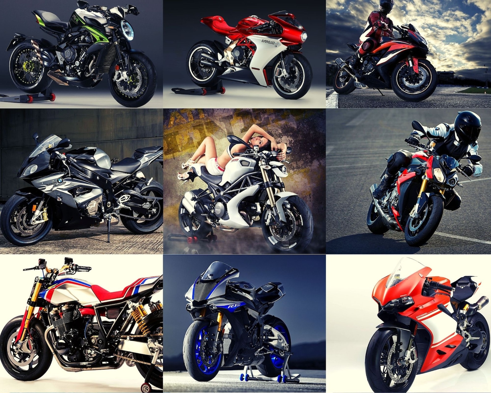 Biker Photo Collage, Motorcycles Photo Wallpaper, Gift for Bikers ...